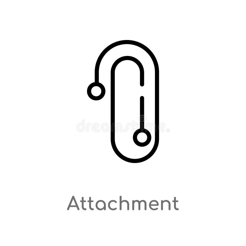 Outline Attachment Vector Icon. Isolated Black Simple Line Element ...