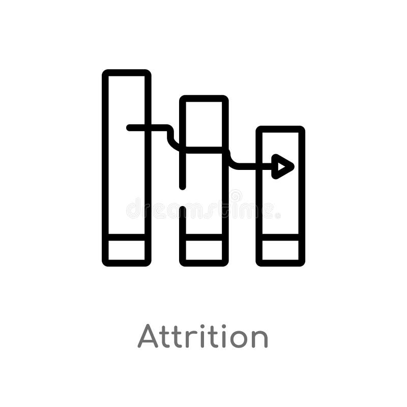 Outline Attrition Vector Icon. Isolated Black Simple Line Element ...
