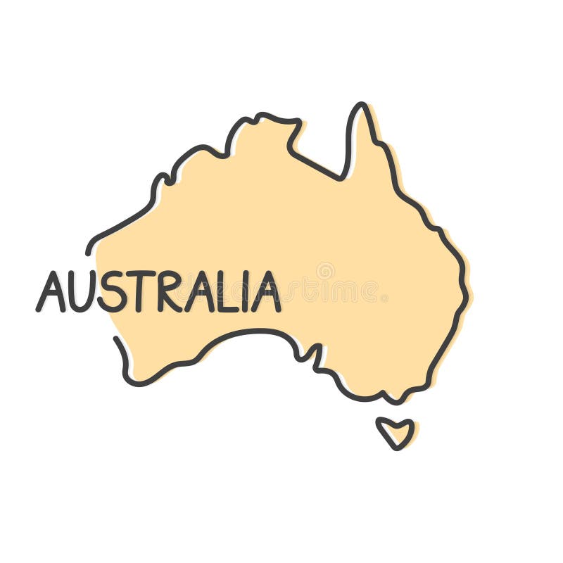 Outline of Australia map stock vector. Illustration of surface - 205452351