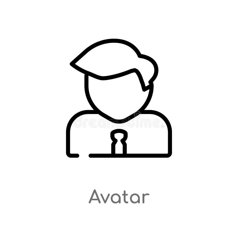 Outline Boy Kid Avatar Vector Icon. Isolated Black Simple Line Element ...