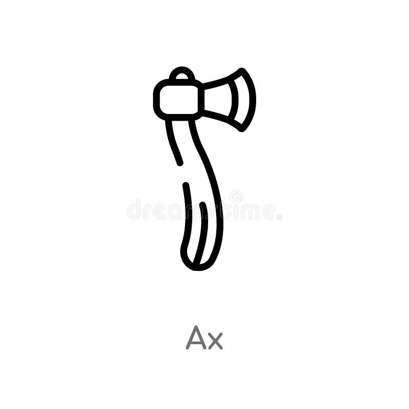 Outline Ax Vector Icon. Isolated Black Simple Line Element Illustration ...