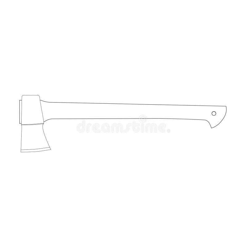 Outline axe stock illustration. Illustration of drawings - 55151064