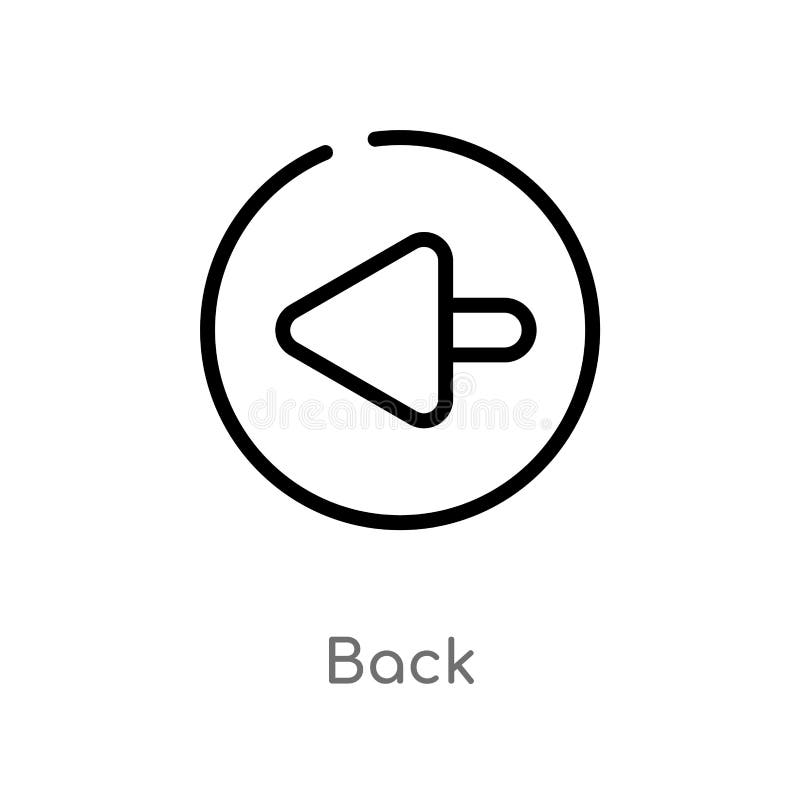 Outline Back Vector Icon. Isolated Black Simple Line Element ...
