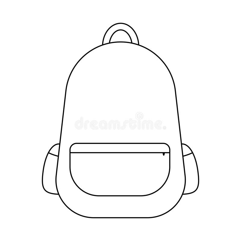 Outline Backpack Icon in Simple Lineart Style. Schoolbag Sign Stock ...