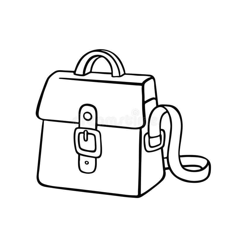 Outline Backpack Isolated on White, Coloring. Vector Illustration Stock ...