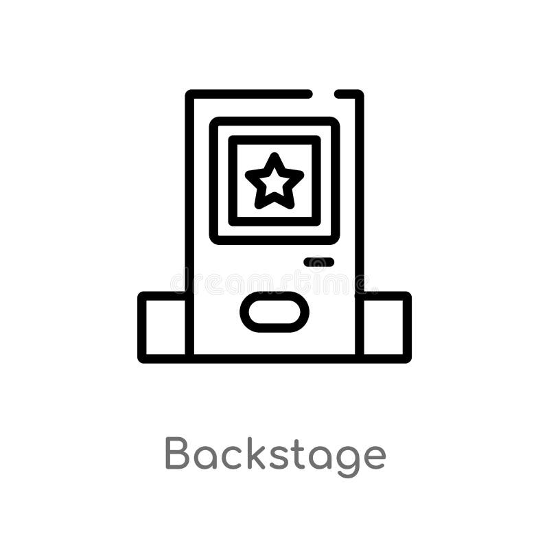 Logotype Backstage Icon Isolated on White Background. Door with a Star ...