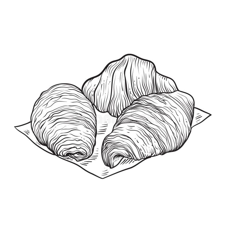 Outline Bakery Croissant Vector Stock Vector - Illustration of bakery ...