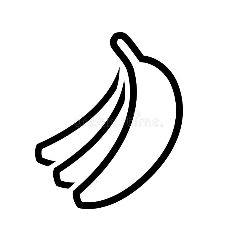 Outline banana vector icon stock vector. Illustration of icon - 86699978