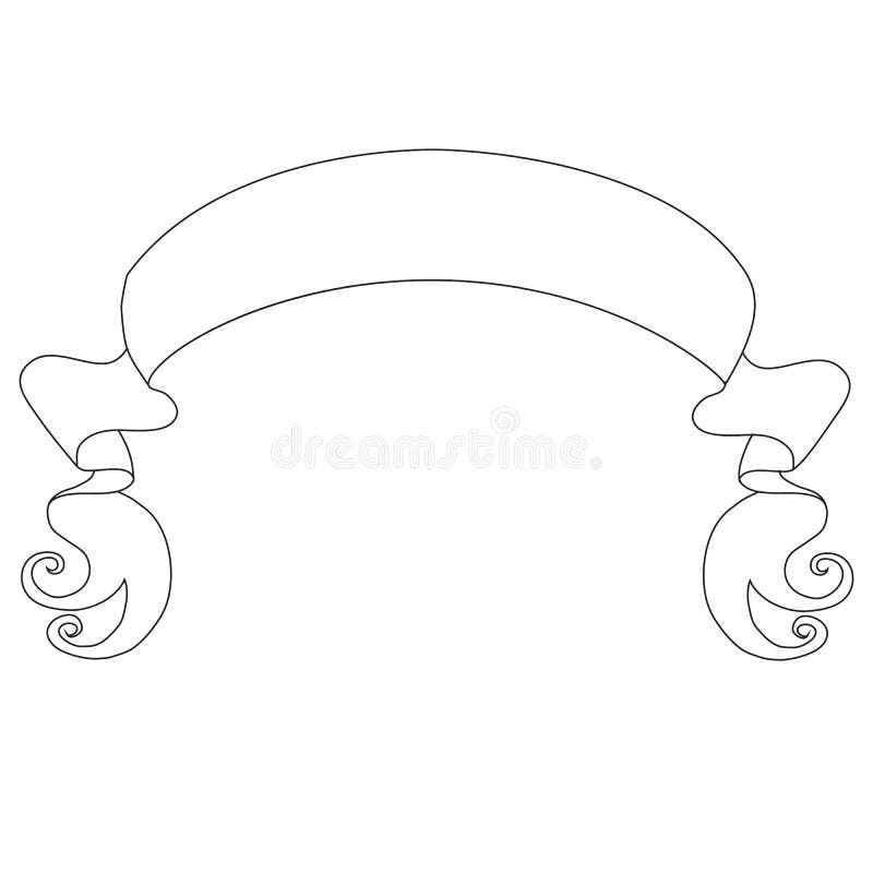 Outline Banner, Isolated Object on a White Background, Stock Vector ...