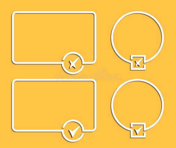 Outline Banners with Check Marks Confirmation Stock Vector ...