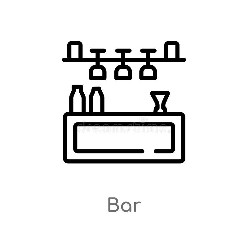 Outline Bar Vector Icon. Isolated Black Simple Line Element ...