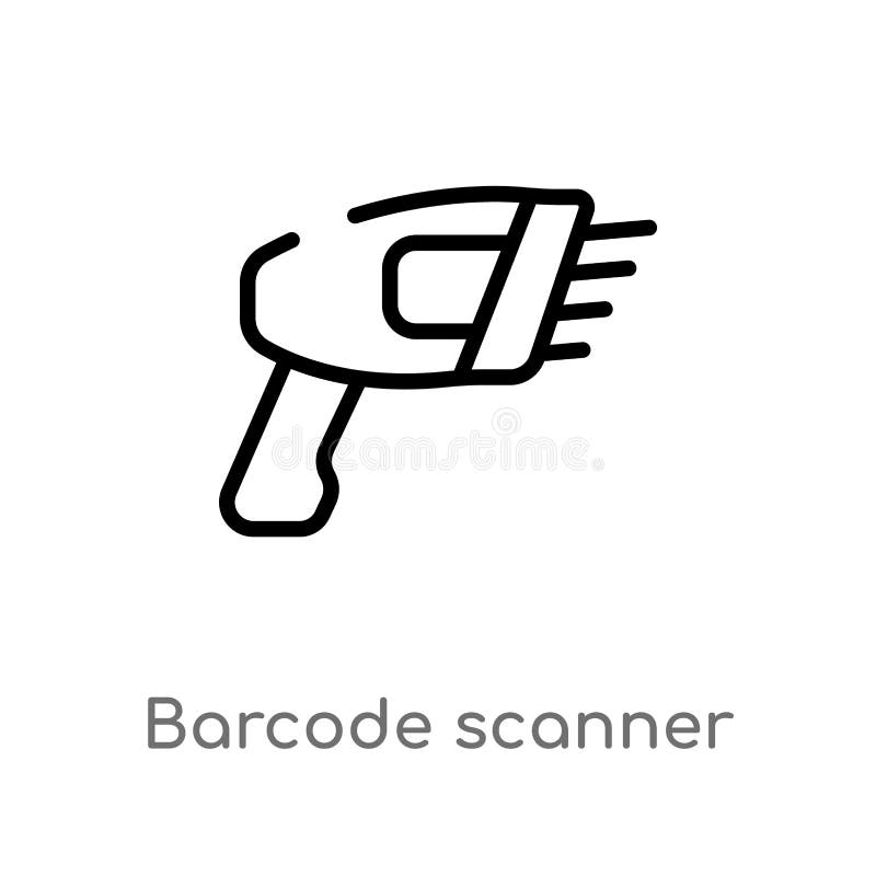 Outline Barcode Scanner Vector Icon. Isolated Black Simple Line Element ...