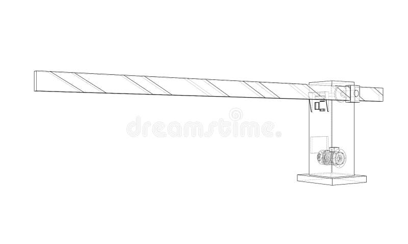 Outline Barrier Gate. 3d Illustration Stock Illustration - Illustration ...