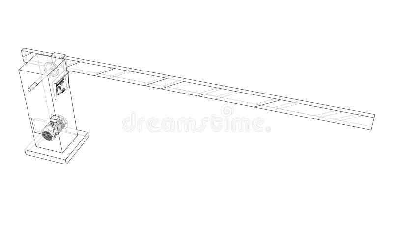 Outline Barrier Gate. 3d Illustration Stock Illustration - Illustration ...