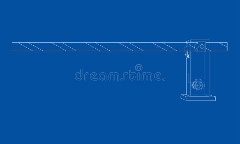 Outline Barrier Gate. 3d Illustration Stock Illustration - Illustration ...