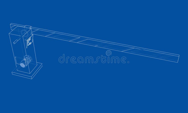 Outline Barrier Gate. 3d Illustration Stock Illustration - Illustration ...