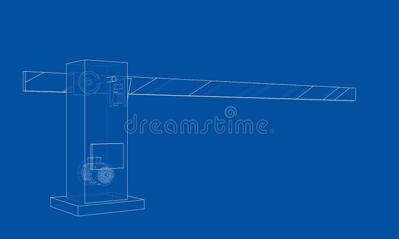 Outline Barrier Gate. 3d Illustration Stock Illustration - Illustration ...