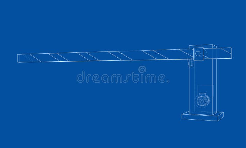 Outline Barrier Gate. 3d Illustration Stock Illustration - Illustration ...