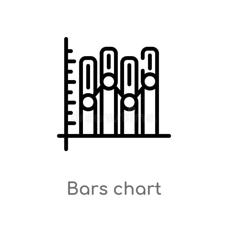 Outline Bars Chart Vector Icon. Isolated Black Simple Line Element ...