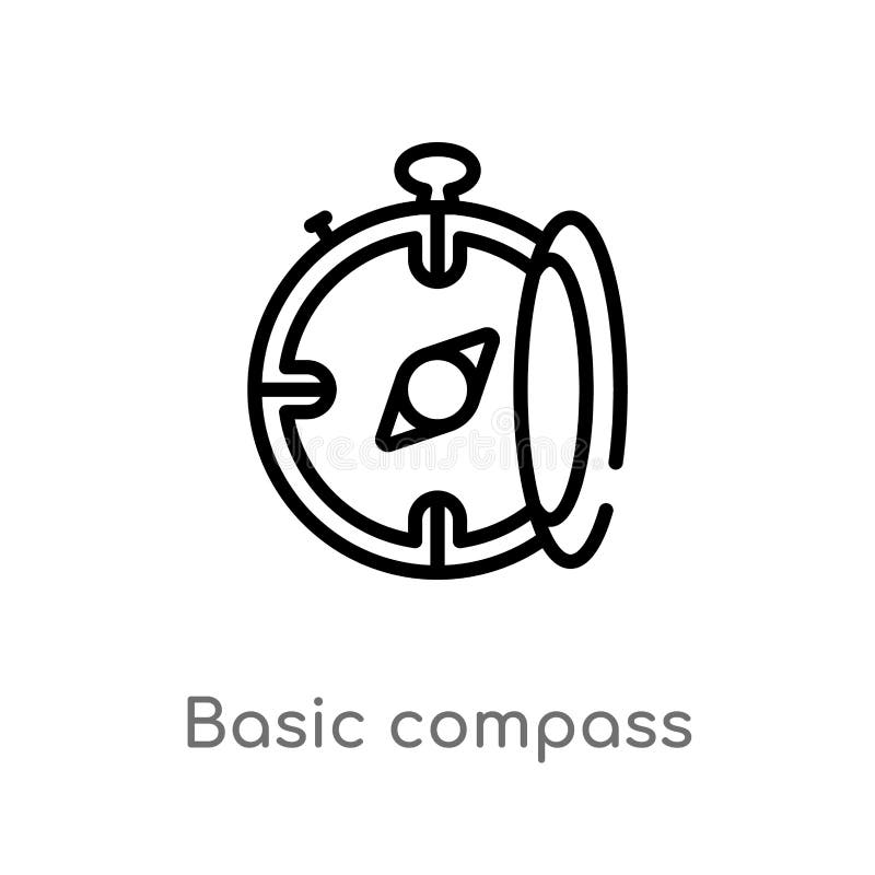 Basic Compass Icon Vector Sign and Symbol Isolated on White Background ...