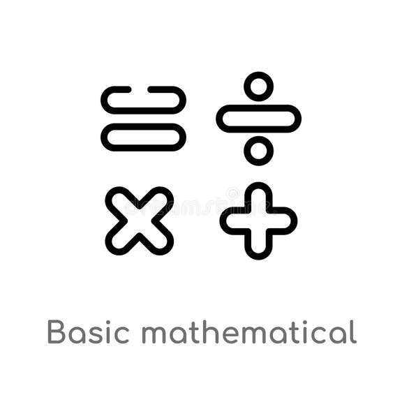 Outline Basic Mathematical Vector Icon. Isolated Black Simple Line ...