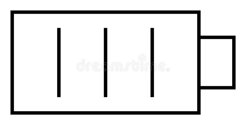 Outline of a Battery Symbol with Three Interior Lines and a Small ...