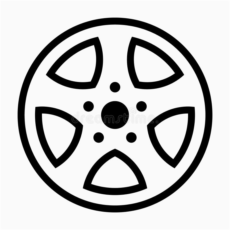Outline Beautiful Automobile Wheel Cap Vector Icon Stock Vector ...