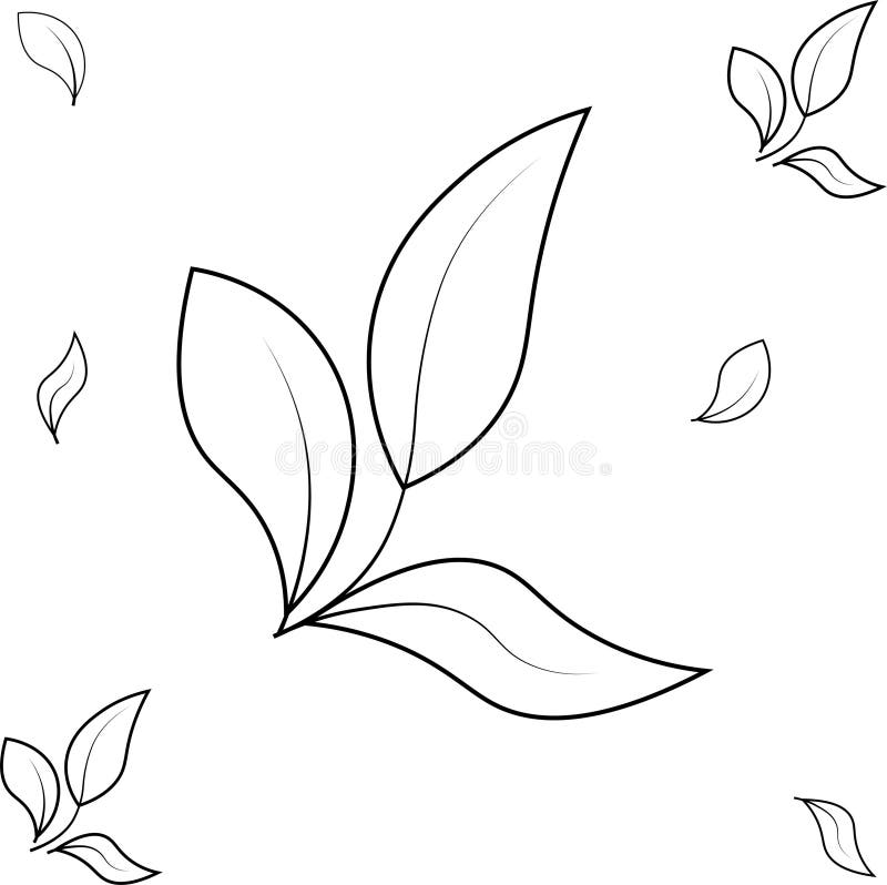 Outline of Beautiful Spring Leaves. the Concept of Environmental ...