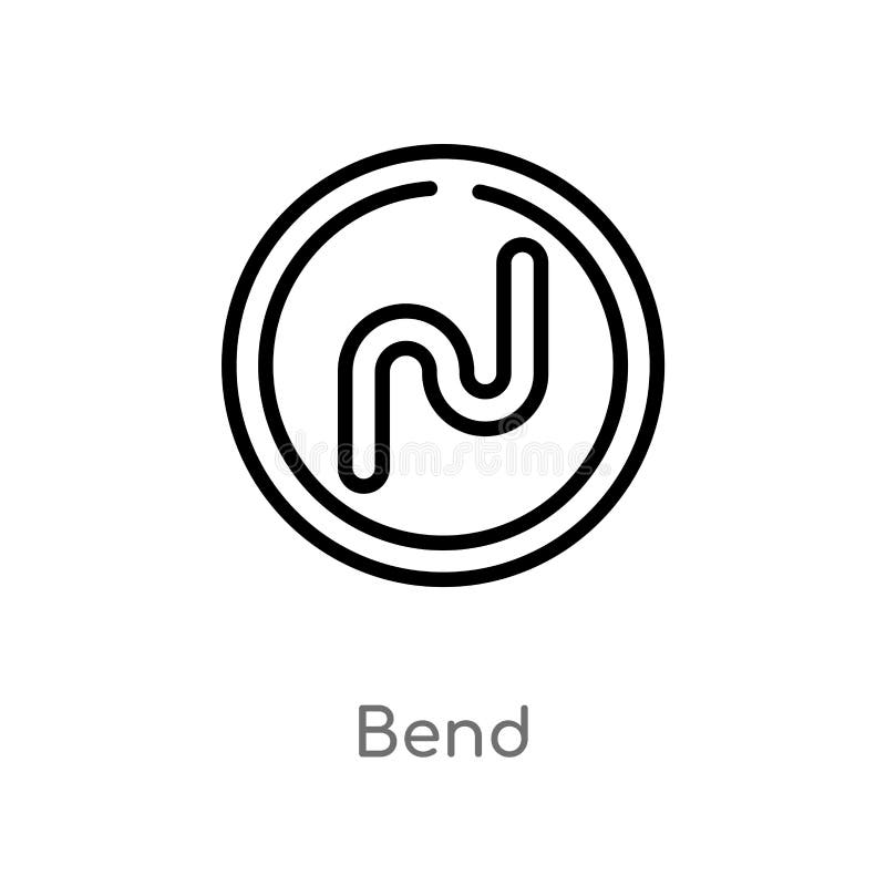 Outline Bend Vector Icon. Isolated Black Simple Line Element ...