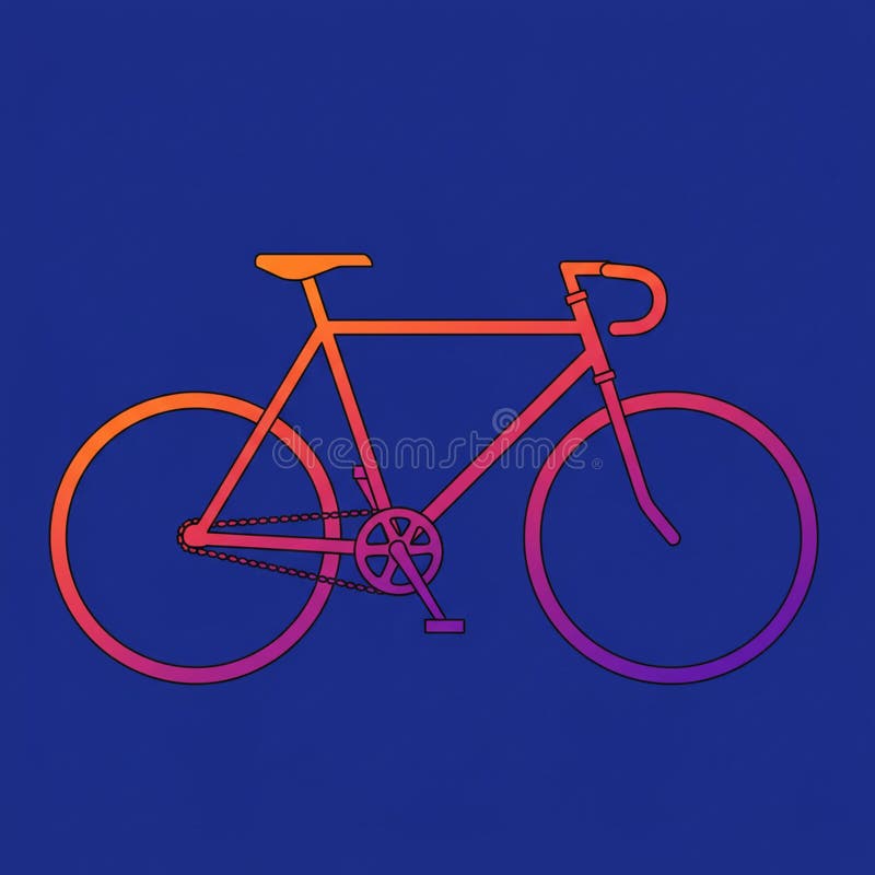 Outline of a Bicycle with a Gradient Color Scheme Transitioning from ...