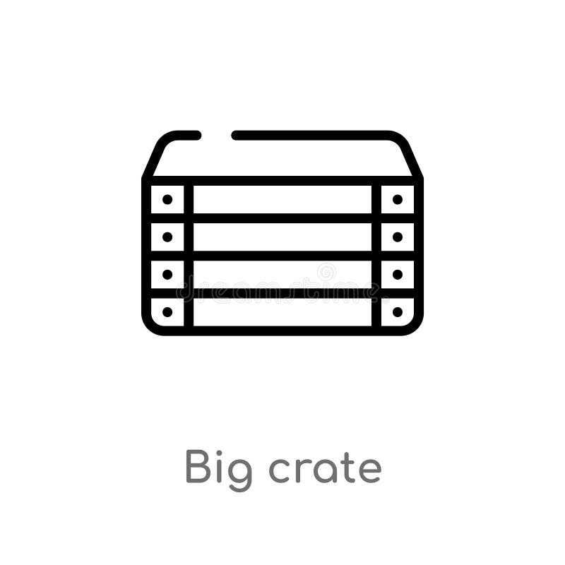 Outline Big Crate Vector Icon. Isolated Black Simple Line Element Illustration from Nautical ...