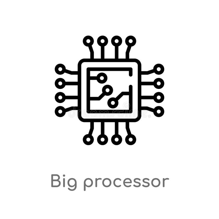 Outline Big Processor Logo Concept Stock Illustrations – 100 Outline ...