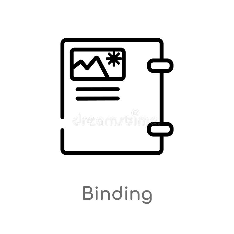 Outline Binding Vector Icon. Isolated Black Simple Line Element ...