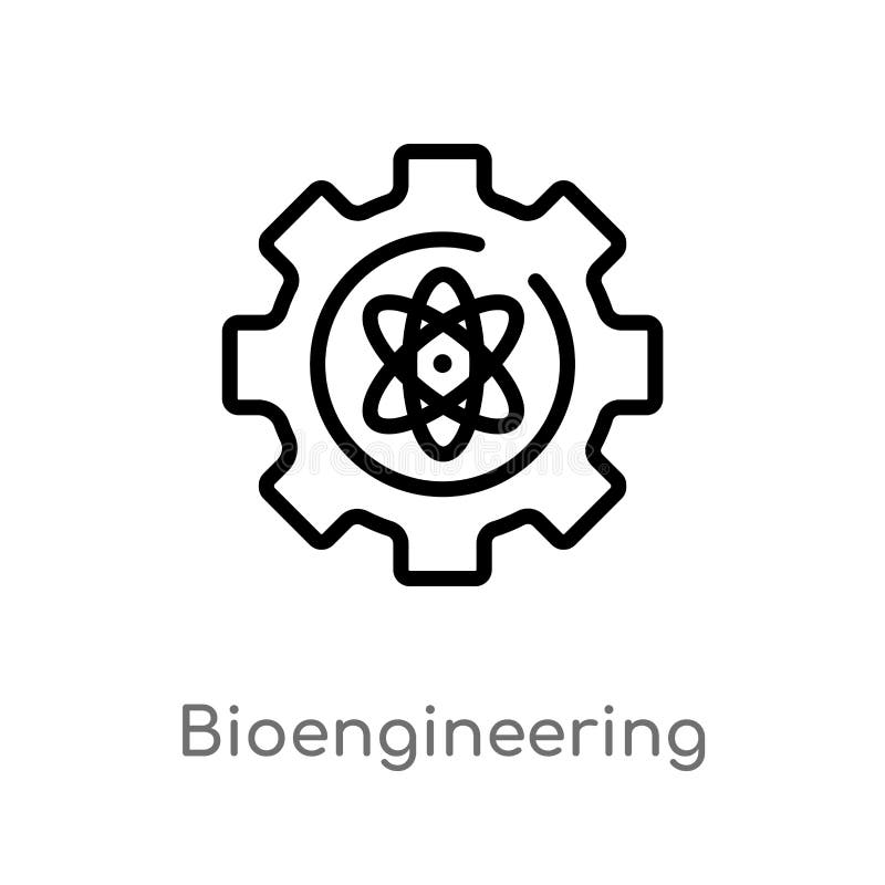 Outline Bioengineering Vector Icon. Isolated Black Simple Line Element ...