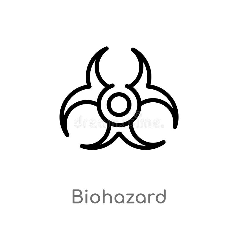 Outline Biohazard Vector Icon. Isolated Black Simple Line Element ...