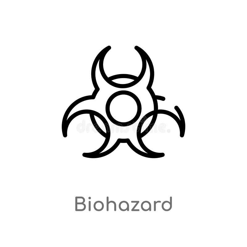 Outline Biohazard Vector Icon. Isolated Black Simple Line Element ...