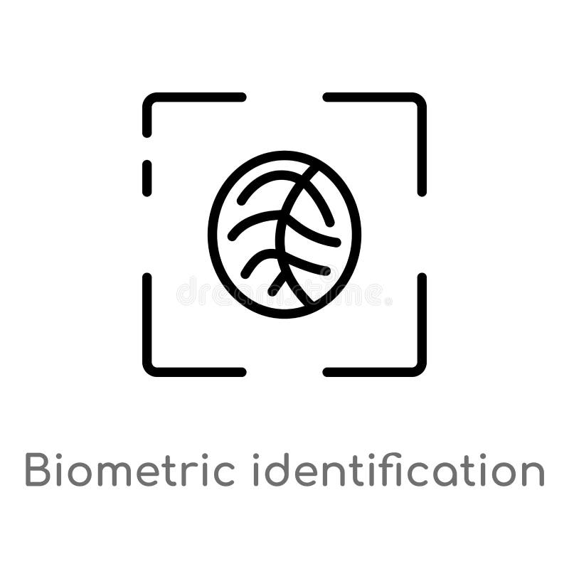 Outline Biometric Identification Vector Icon. Isolated Black Simple ...