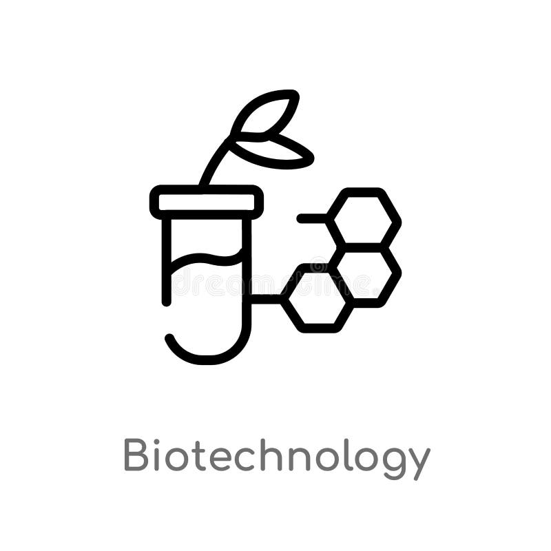 Outline Biotechnology Vector Icon. Isolated Black Simple Line Element ...