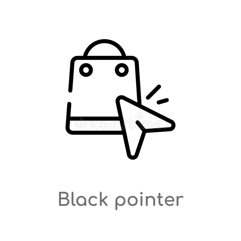 Outline Pointer Vector Icon Isolated Black Simple Line Element