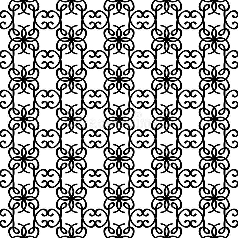 Outline Cute Swirl Elements Pattern Stock Vector - Illustration of ...