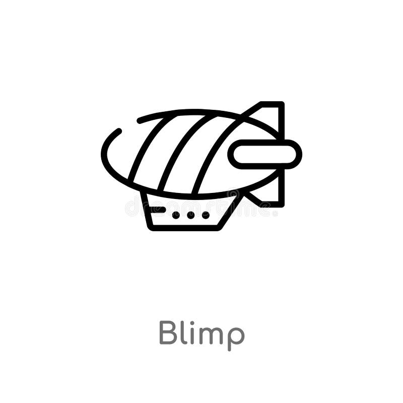 Outline Blimp Vector Icon. Isolated Black Simple Line Element ...