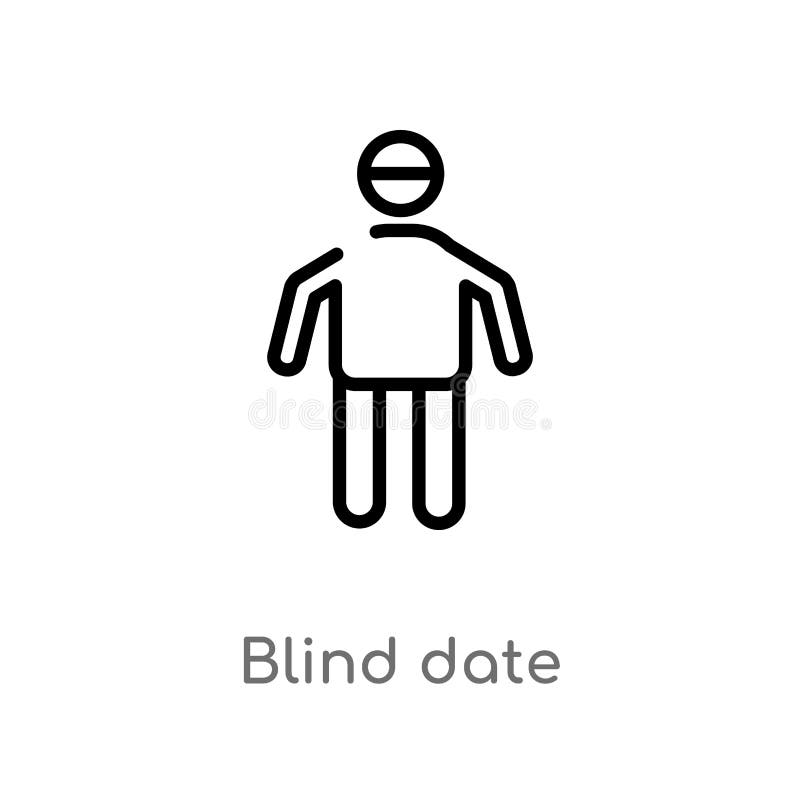 Outline Blind Date Vector Icon. Isolated Black Simple Line Element ...