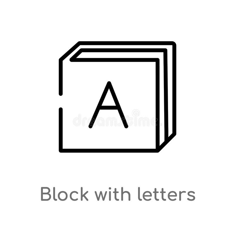 Outline Block Building Tower with Letters for Coloring Book Stock ...