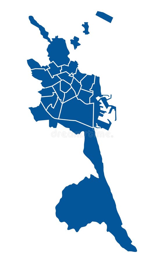 Outline Valencia Skyline with Blue Buildings and Reflections. Stock ...