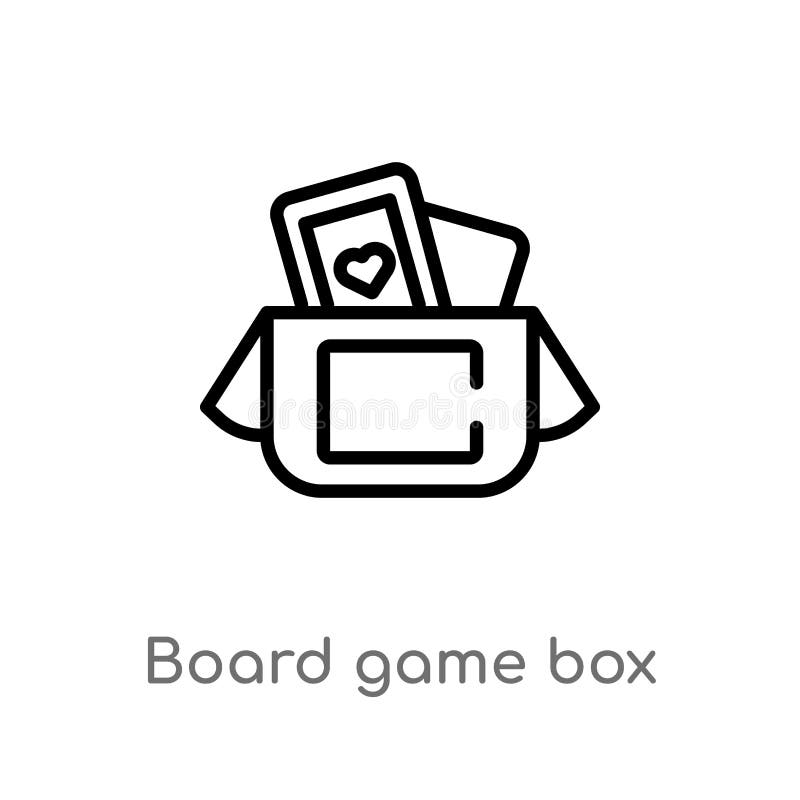 Outline Board Game Box Vector Icon. Isolated Black Simple Line Element ...