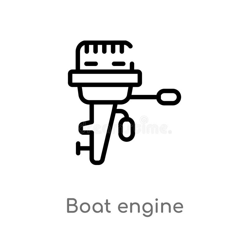 Outline Boat Propeller Vector Icon. Isolated Black Simple Line Element ...