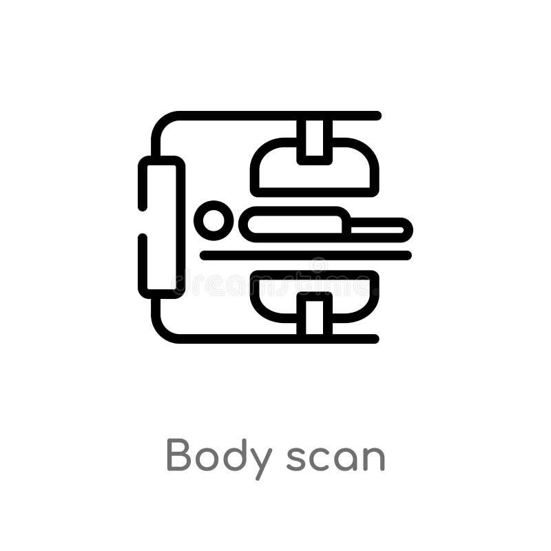 Outline Body Scan Vector Icon. Isolated Black Simple Line Element ...