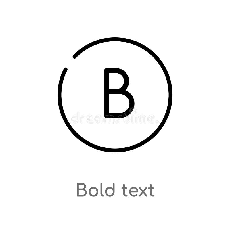 Outline Bold Text Vector Icon. Isolated Black Simple Line Element ...