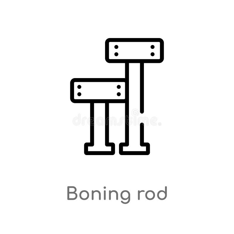 Outline Boning Rod Vector Icon. Isolated Black Simple Line Element ...