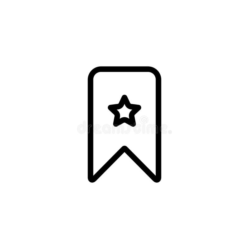 Outline Bookmark Icon and a Star in the Middle. Bookmark Icon. Stock ...